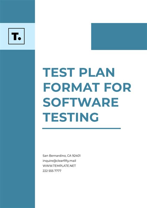 Free Test Plan Format For Software Testing Template Edit Online