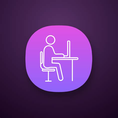 Workplace App Icon Ui Ux User Interface Work Space Office Worker Freelance Job Person