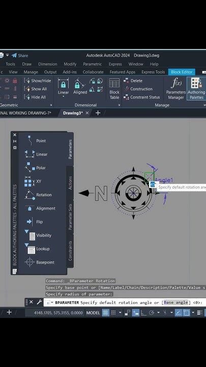 Autocad Tips How To Create A Dynamic Compass Symbol With Rotation