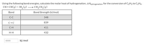 Using The Following Bond Energies Calculate StudyX