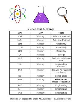 Science Club Permission Slip By Emilys Elementary Adventures Tpt