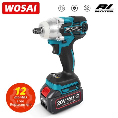 WOSAI 20V Cordless Electric Impact Wrench Brushless Wrench Socket Li ...