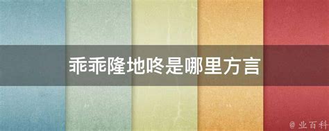 乖乖隆地咚是哪里方言 业百科