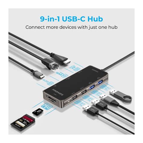 Promate Primehub Go Multiport Type C Hub W W Power Sonell Mart