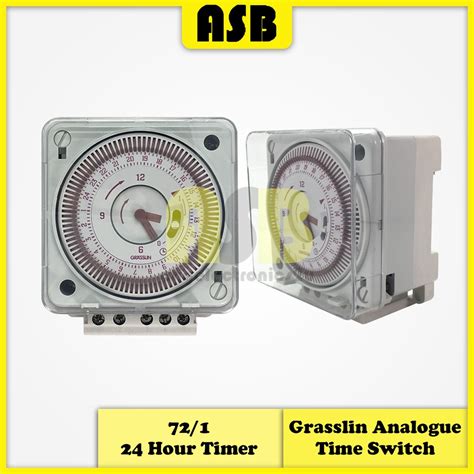 1pc Grasslin Analogue Time Switch 72 1 24hour Timer 572001033 Shopee Malaysia