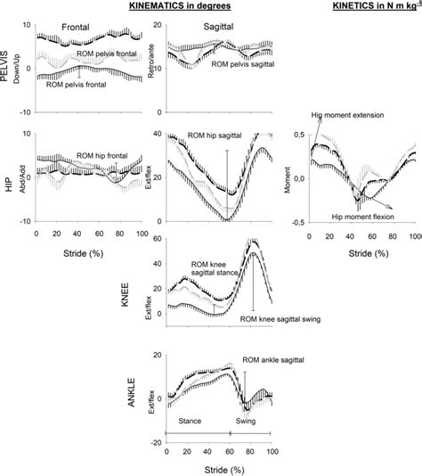 Evolution Of Kinematics In Degrees And Kinetics In N Mkg Curves As