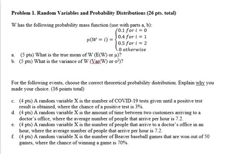 Solved Problem 1 Random Variables And Probability Chegg Com