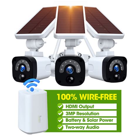 Toguard 3mp Solar Cctv Camera Security System With Base Station Wireless Security Camera System