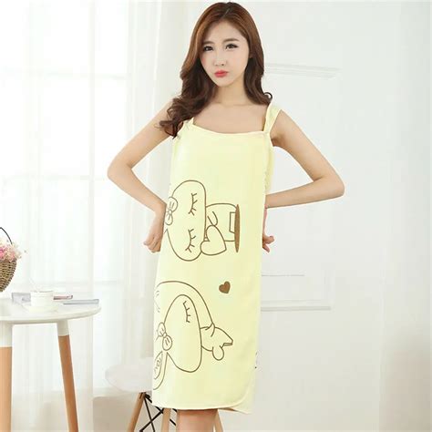 Милые женские душевые халаты для ванной впитывающее полотенце из микрофибры носимое полотенце