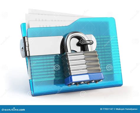 Folder And Lock Data And Privacy Security Concept Stock Illustration