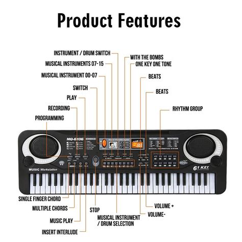 61 Keys Piano Digital Music Electronic Keyboard Ke Grandado