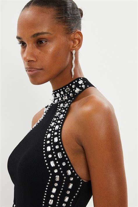 Tops Embellished Halter Neck Knit Top Coast