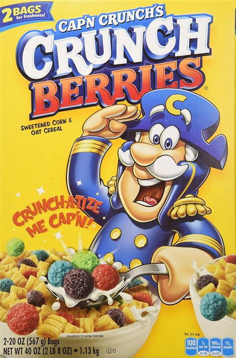 Captain Crunch Crunch Berries Cereal 40 Ounce Value Box Two 20 Ounce