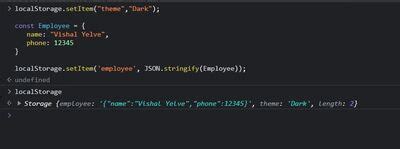 Local Storage In Javascript