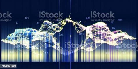 추상 시각화는 알고리즘 인공 지능 데이터를 분석합니다 다채로운 그리드와 흐린 선과 양자 가상 암호화 개념 과학 기술에 대한 분석 알고리즘 배너 블록 체인 빅 데이터 양자에