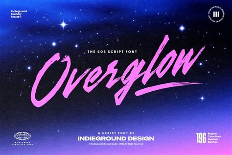 Overglow Font 80s Script Font Indieground Design Script Fonts