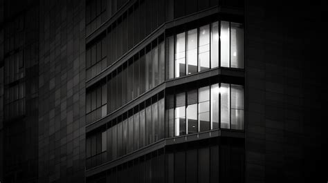 Premium Photo Office Building At Night With Illuminated Windows
