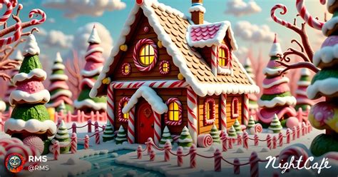Candyland Vibrant Candy Dreamworld With Gingerbread House