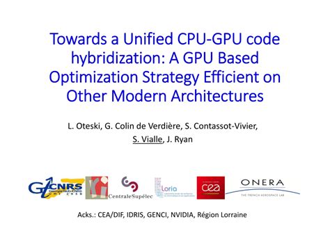 PDF Towards A Unified CPUGPU Code Hybridization A GPU Based Optimization Strategy Efficient