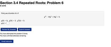 solved section 3 4 repeated roots problem 6 1 point find