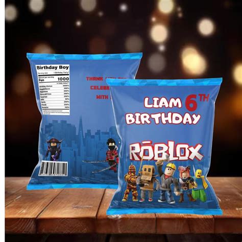 Roblox Chips Bag Printable Birthday Favor Digital File Party Decoration Sachet Chips
