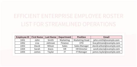 Free Roster List Templates For Google Sheets And Microsoft Excel Slidesdocs