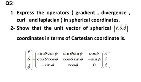 Answered Express The Operators Gradient … Bartleby