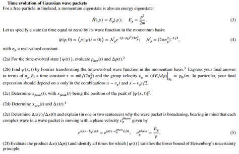 solved time evolution of gaussian wave packets for a free