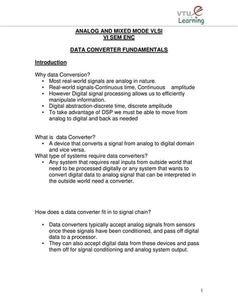 Analog Mixed Vlsi Notes Pdf