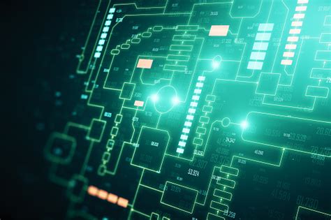 어두운 배경에 추상 Reative 기술 빅 데이터 홀로그램 기술 미래 Ai 정보 및 혁신 개념 3d 렌더링 0명에 대한 스톡 사진 및 기타 이미지 Istock