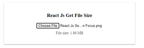 React Js Get Size Of File