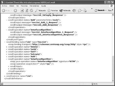 wsdl file of the web service obtained from the modified framework