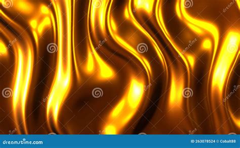 Gold Metallic Waves Shiny Golden Lustrous Metal Wavy Liquid Pattern Texture Stock Illustration