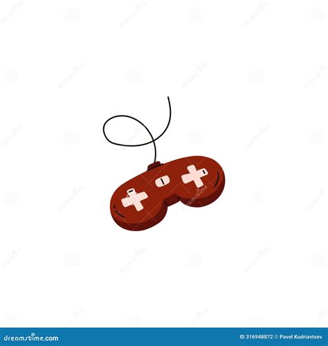 Illustration Of A Classic Wired Game Controller In Vintage Style Stock Vector Illustration Of