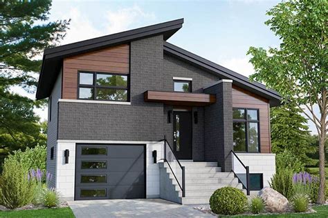 Plan 80915pm Modern 2 Bed Split Level Home Plan Contemporary House Plans Split Level House