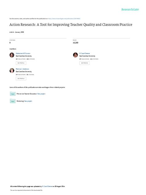 Action Research A Tool For Improving Teacher Quali Pdf Action