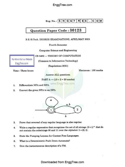 cs3452 theory of computation apr may 2023 question paper download pdf