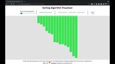 Sorting Algorithms Visualizer In React Youtube