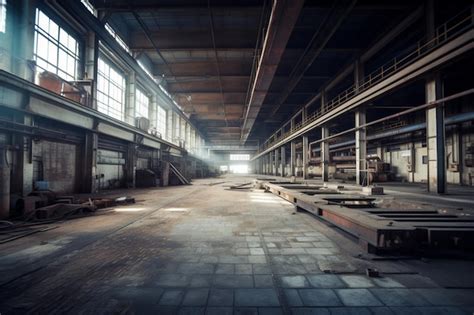 Premium Ai Image Empty Factory Floor
