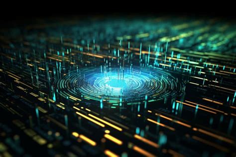 Binary Code Waves Depict Data Flow Digital Security In Internet