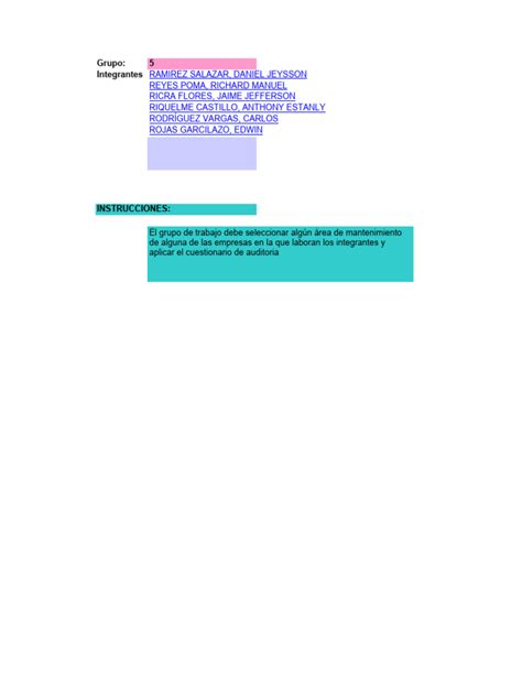 Formato Para Auditoria De Mantenimiento Descargar Gratis Pdf
