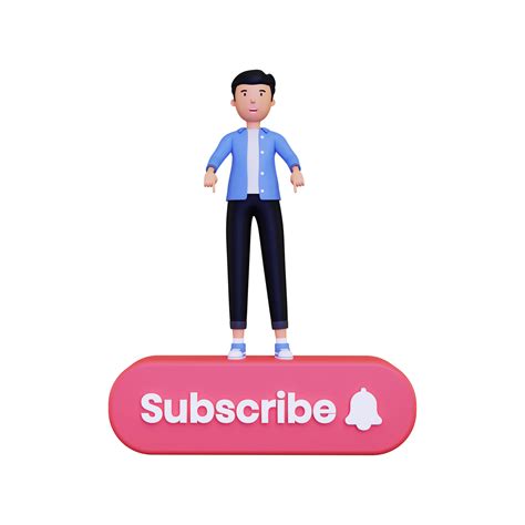 3d Man Points To The Subscribe Button 10871675 PNG