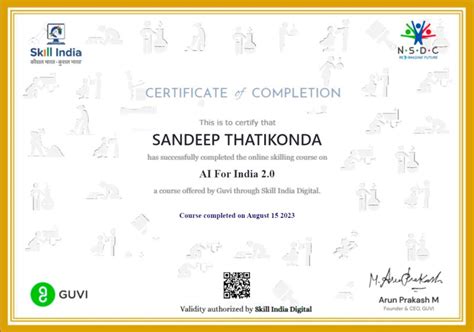 Sandeep Kumar Thatikonda On Linkedin Artificial Intelligence Ai For India 20 Course