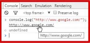 How To Create Hyperlinks Linked To Javascript Functions In Chrome S Console Log Stack Overflow