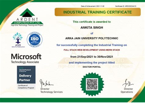 Fullstack Mernstack Webdevelopment Trainingcompleted Doctorportal