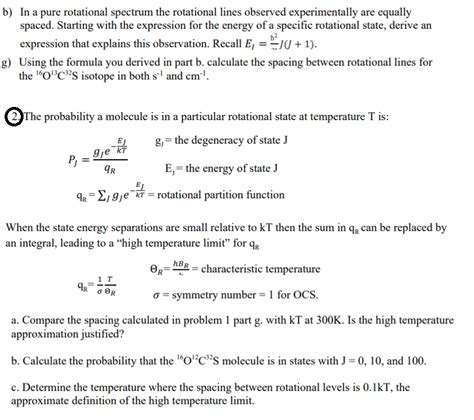 B In A Pure Rotational Spectrum The Rotational Lines
