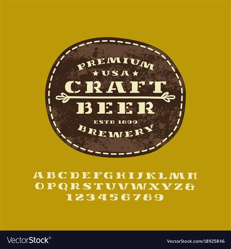 Stencil Plate Serif Font Royalty Free Vector Image