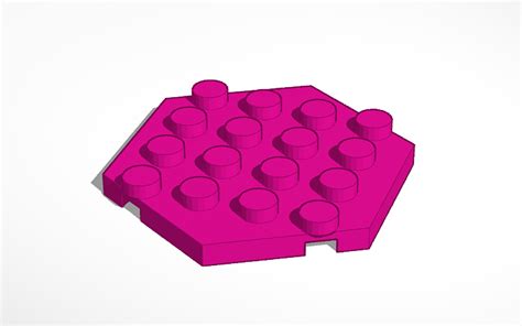 3d Design Hexagonal Lego Plate Tinkercad