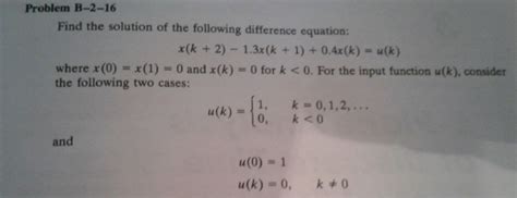 Solved Problem B 2 16 Find The Solution Of The Following