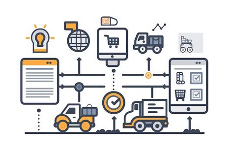 Digital Supply Chain Management Workflow Illustration Premium Ai Generated Image